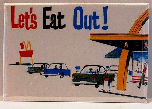 Let's Eat Out MAGNET 2"x3" Refrigerator Locker Poster Fast Food ...