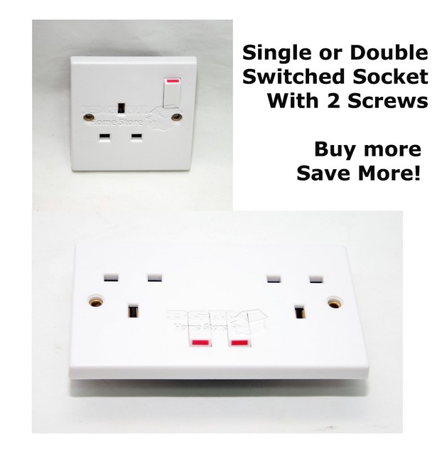10 Tenby X Twin Double Switched Socket White 13amp Plug 2 Gang for sale online | eBay