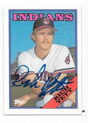RICH YETT 1988 TOPPS AUTOGRAPHED SIGNED # 531 CLEVELAND INDIANS | eBay