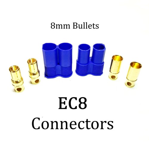 RCP Connectors 8 PR EC8 CONNECTORS 8MM BULLET CONNECTORS HIGH QUALITY ...