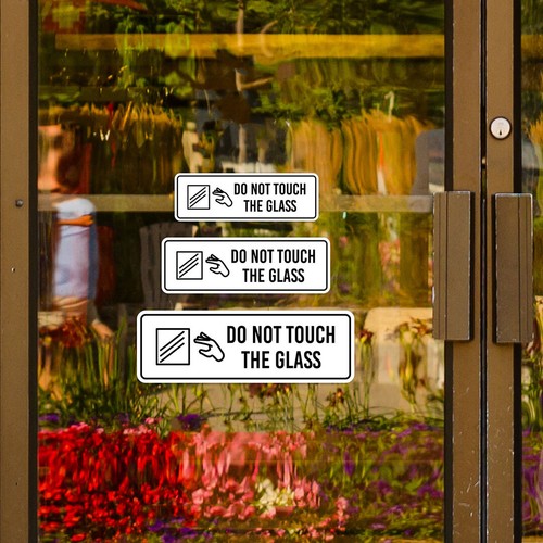 Standard Plus Do Not Touch The Glass Wall or Door Sign | Public Spaces ...