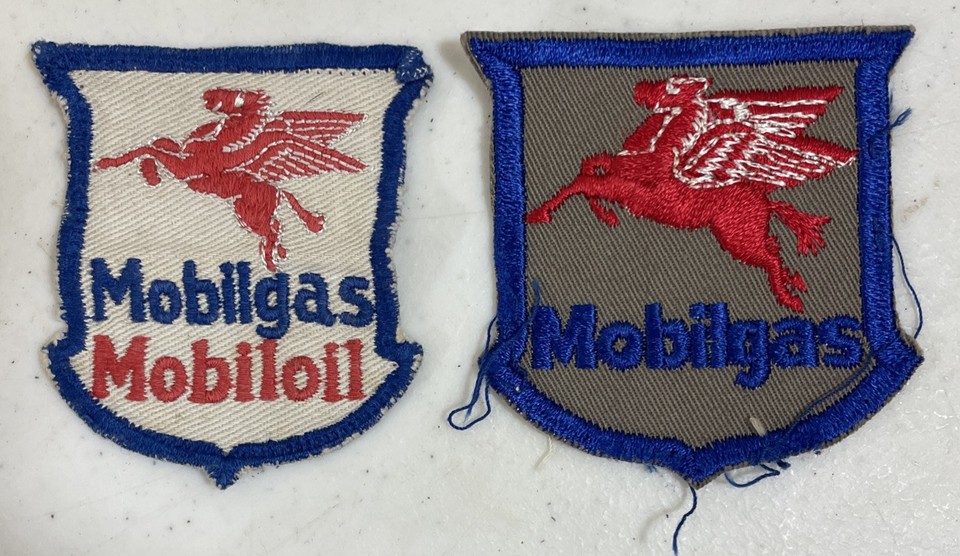Vintage Pair Of Mobilgas Mobil oil Pegasus Patches. | eBay Australia