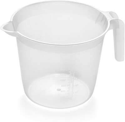 Plastic 2 Litre Measuring and Mixing Jug with Handle, Transparent Clear ...