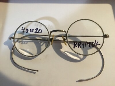 CIRCA 1930 WHITE GOLD METAL SPECS WITH “KRYPTOK” BIFOCALS - EXCELLENT ...