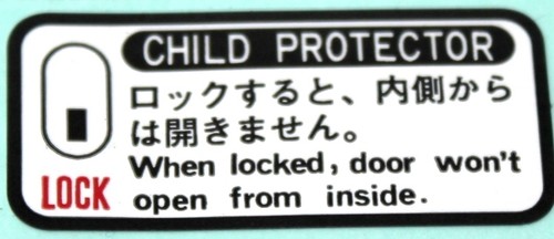 Toyota Child Lock Caution Decal Rear Door 6933912010 Genuine Stick on ...