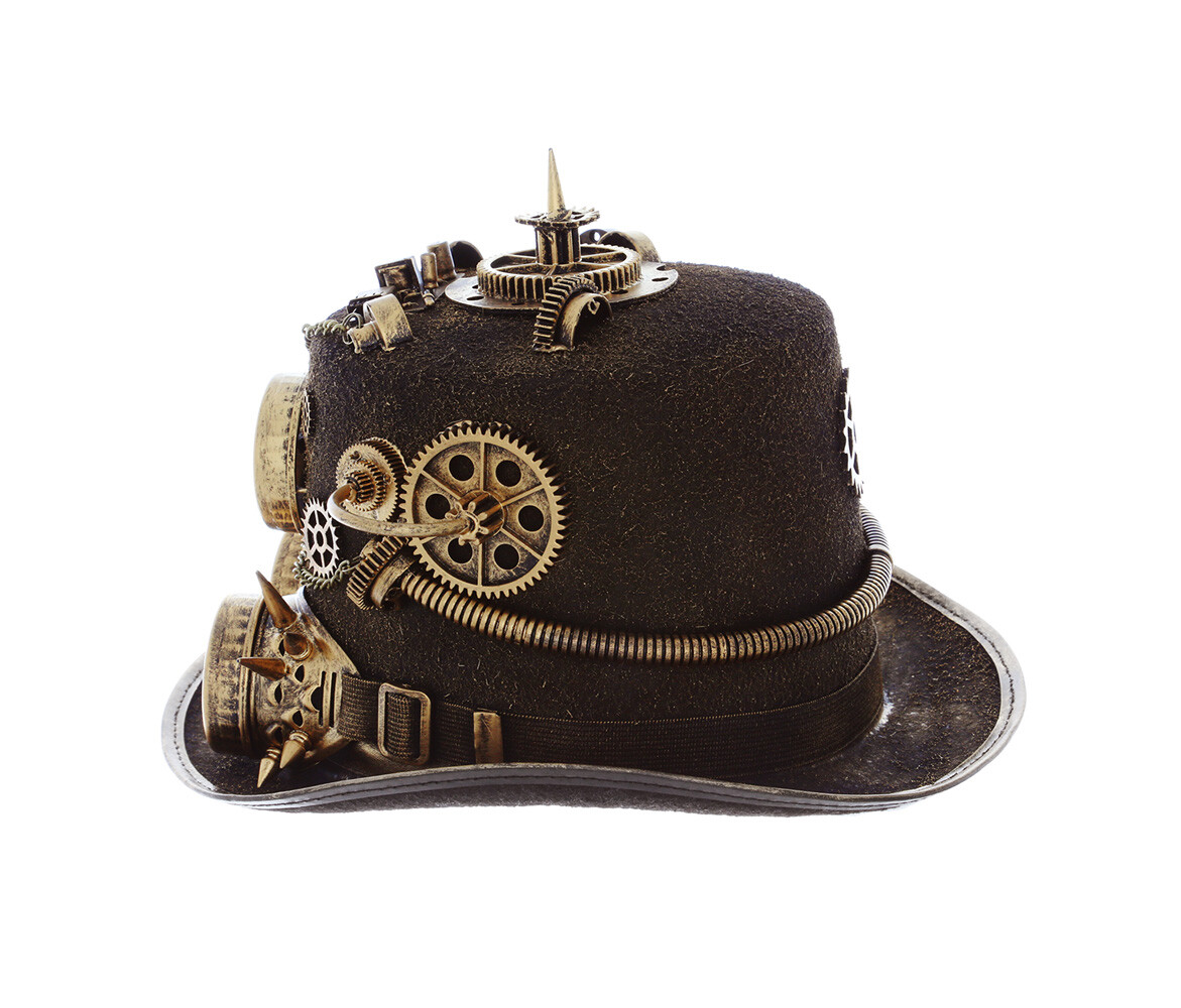 STEAMPUNK - METALLIC SCIENTIST TIME TRAVELER TOP HAT - GOLD | eBay