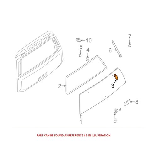 Genuine Rear Passenger Right Tailgate Window Glass Hinge for Nissan ...