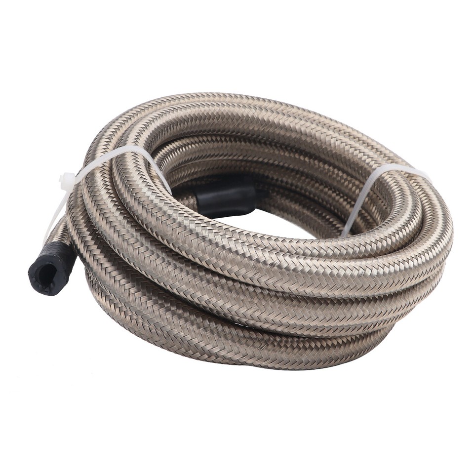 8AN 1/2" Fuel Hose Universal Braided Stainless Steel CPE Oil Fuel 10FT ...