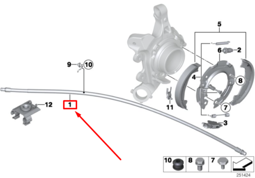Original BMW F34 F35 316Li 318d 318Li 320d BOWDENZUG DER HANDBREMSE ...