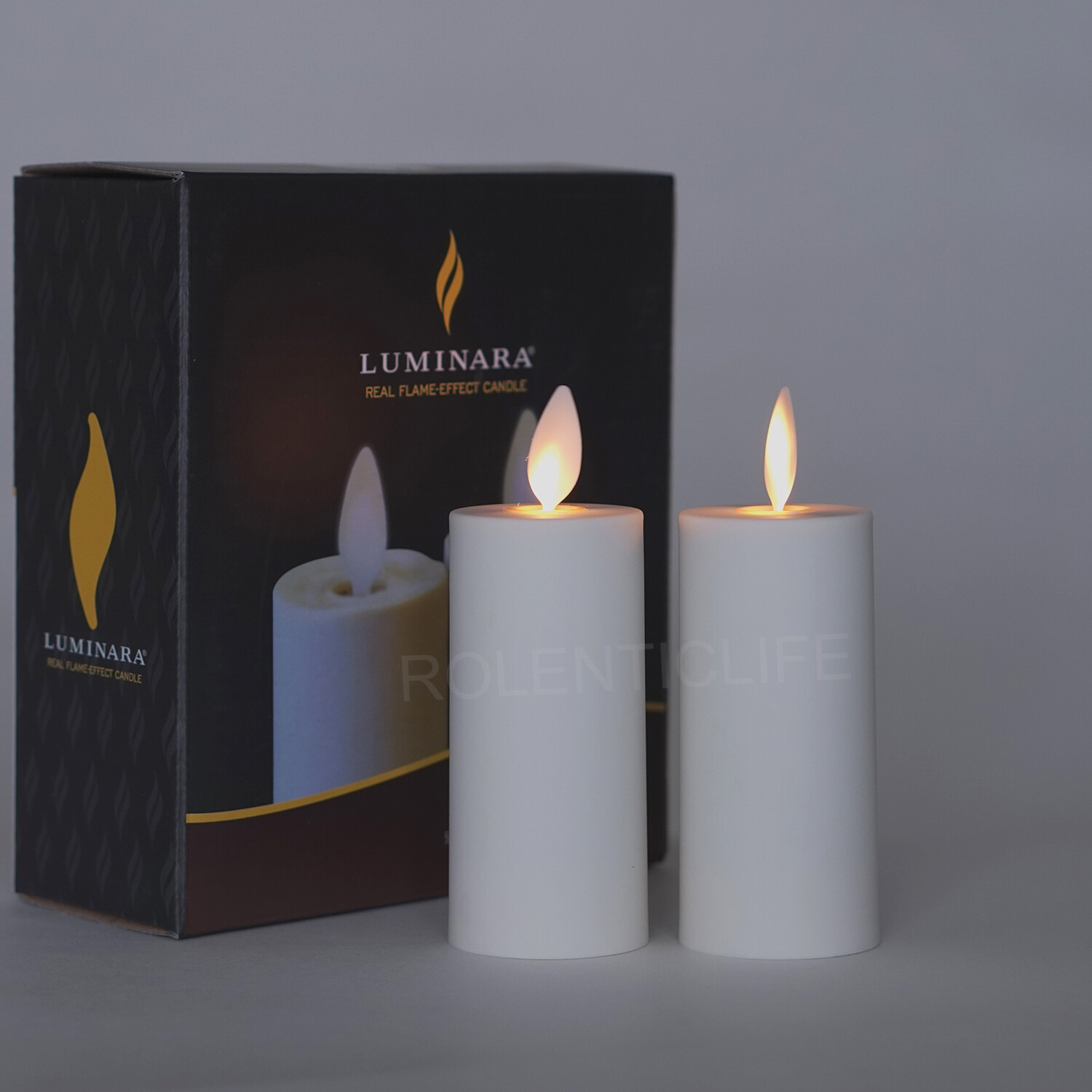 Set of 2 Luminara Flameless Votive LED Candles Moving Flame Ivory with timer | eBay