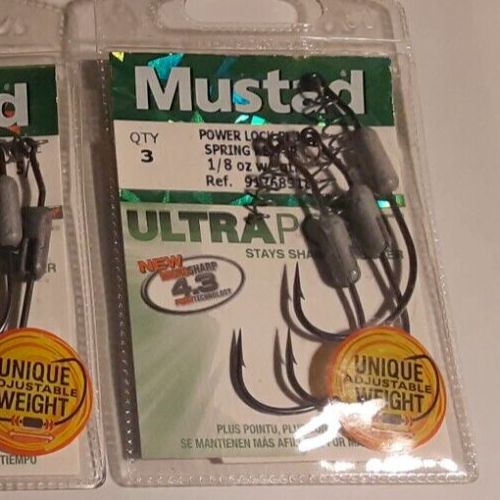 10-pack LOT Mustad 4.3 ultra point Power Lock Spring Keeper 5/0 Hook 1 ...