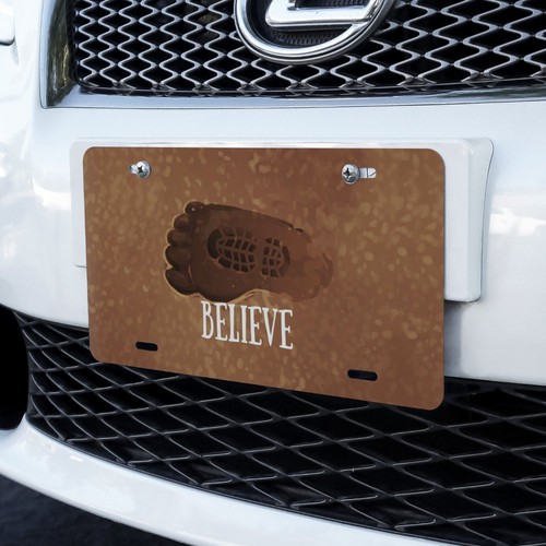 Bigfoot Sasquatch Believe Foot Print Novelty Metal Vanity Tag License ...