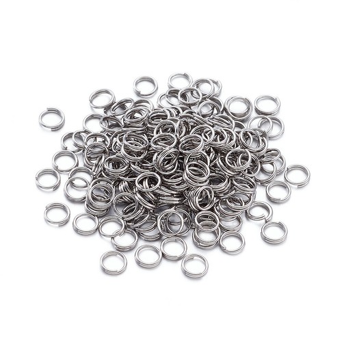 190pc/10g 304 Stainless Steel Split Rings Double Loop Jump Ring For Key ...