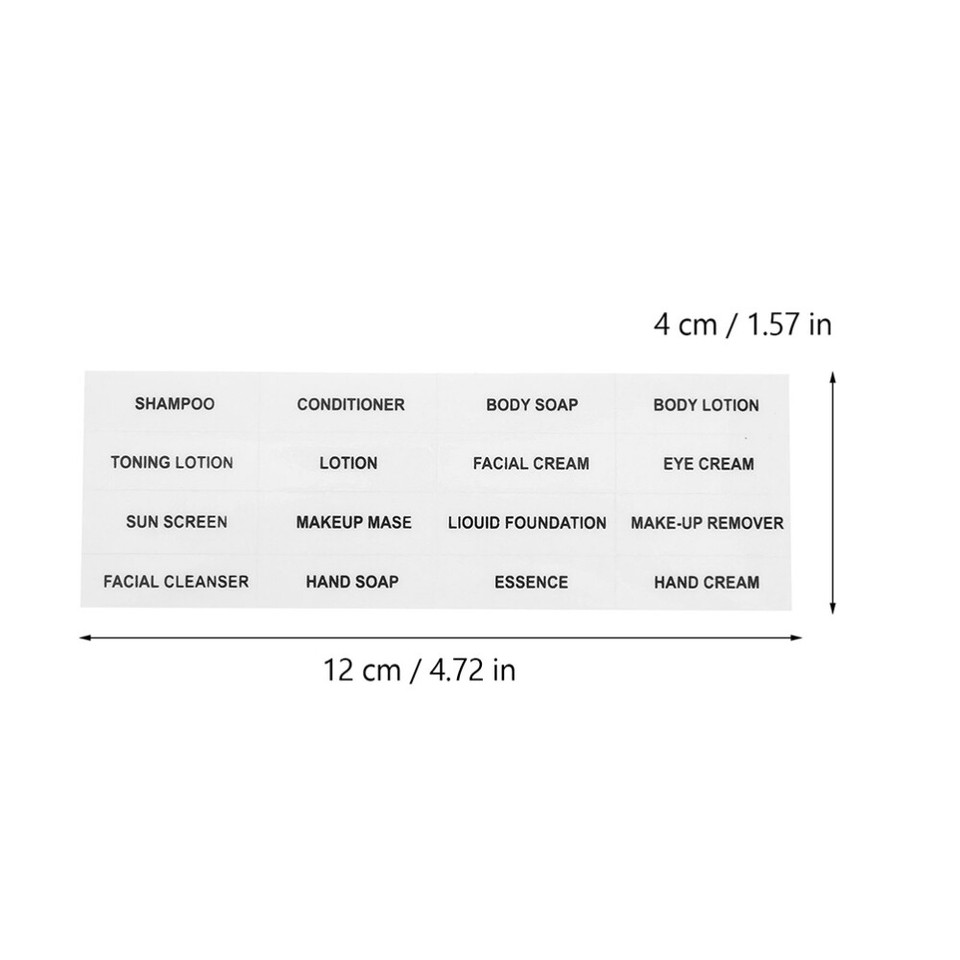 12 Sheets Dispensing Bottle Label Sub Facial Labels Travel | eBay UK