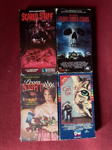 HORROR VHS LOT OF 4 Prom Night Scared Stiff Cat’s Eye People Under The ...