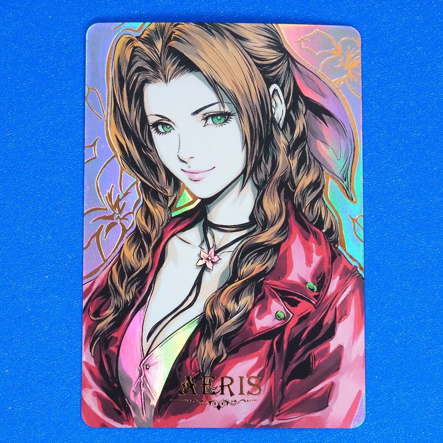Final Fantasy VII Aerith Rainbow Foil Holographic Character Art Trading ...