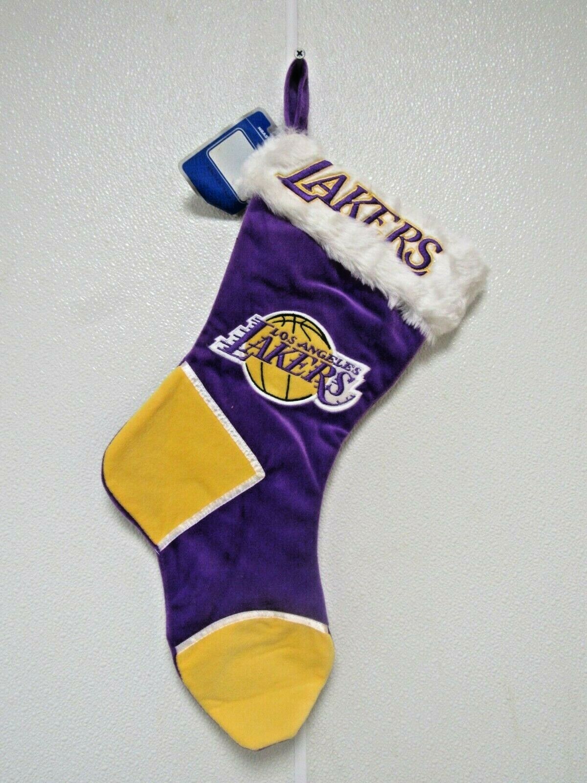 NBA Los Angeles Lakers Embroidered on Purple Christmas Stocking w/Gold ...