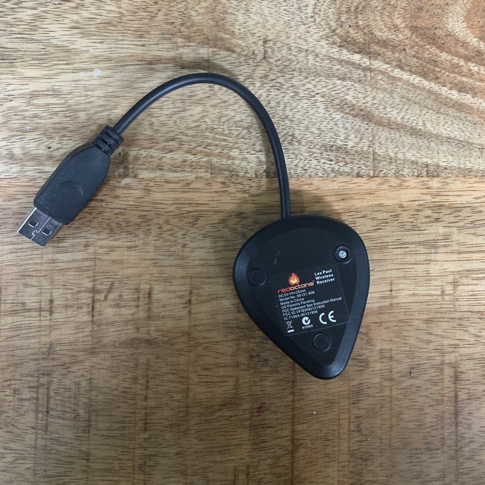 Guitar Hero PS3 Les Paul Wireless Receiver USB Dongle Red Octane Model ...