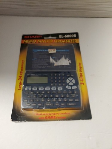 Sharp Memo Master Electronic Organizer EL-6800B Large 34KB Memory 3 ...
