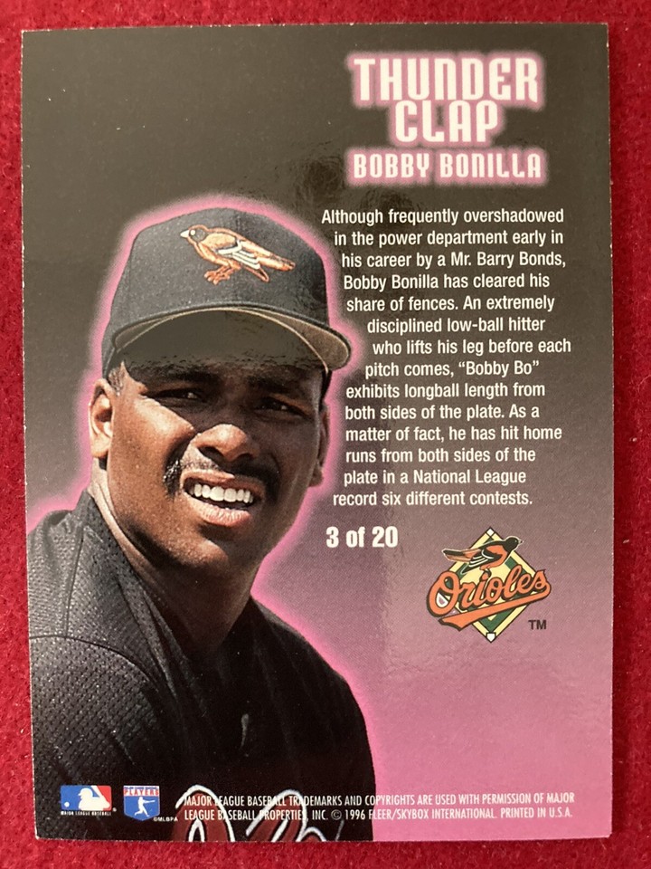 1996 Fleer Ultra Thunder Clap #3 Bobby Bonilla Thunderclap Rare | eBay