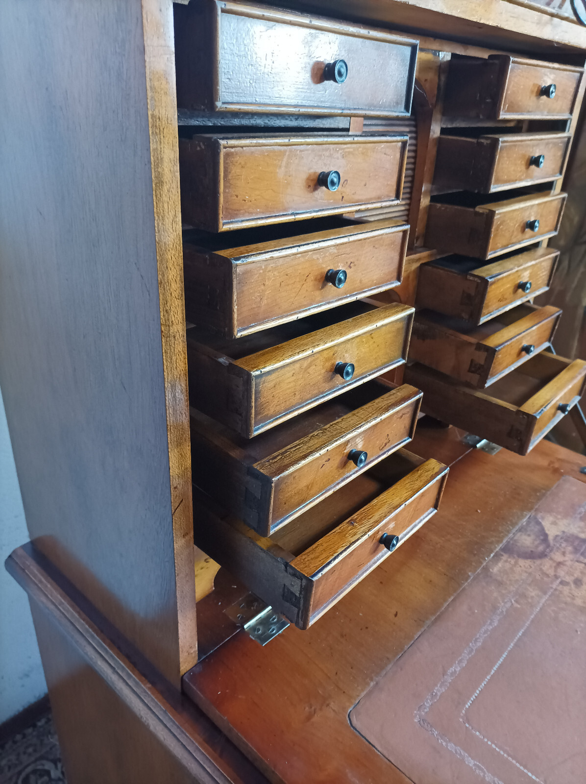 Meuble de métier scriban style anglais en merisier | eBay