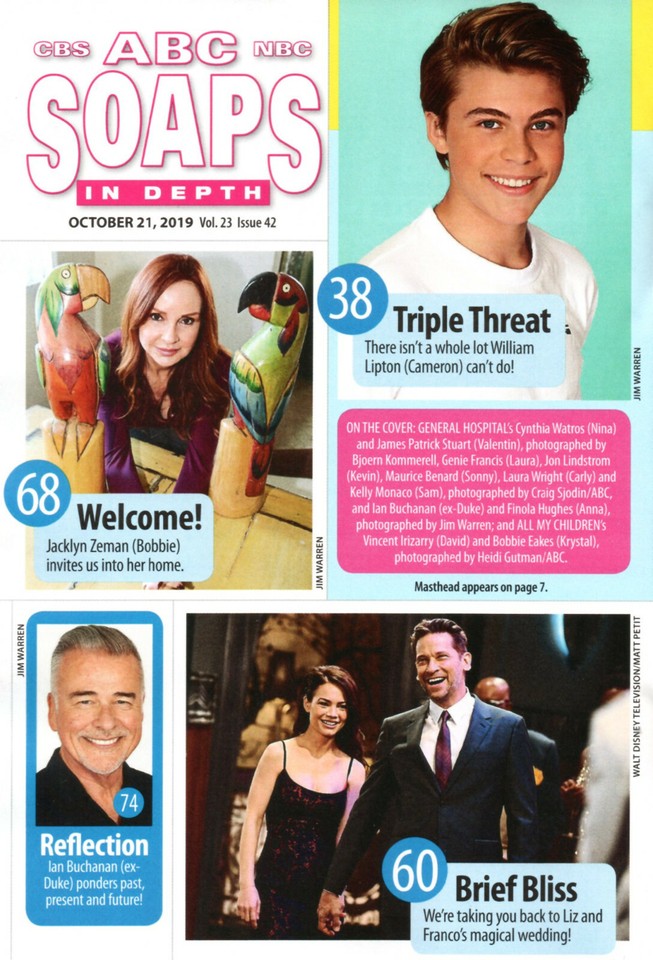 ABC Soaps In Depth Magazine October 21 2019 James Patrick Stuart ...