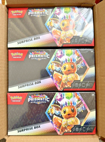 Pokemon Prismatic Evolutions Surprise Boxes! Case/Lot of SIX (6) Sealed ...