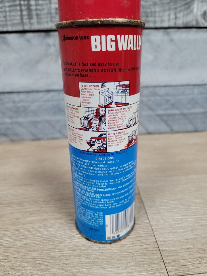 VTG 1970s SC Johnson & Son Wax Big Wally Foam Cleaner Spray 24 Oz All ...
