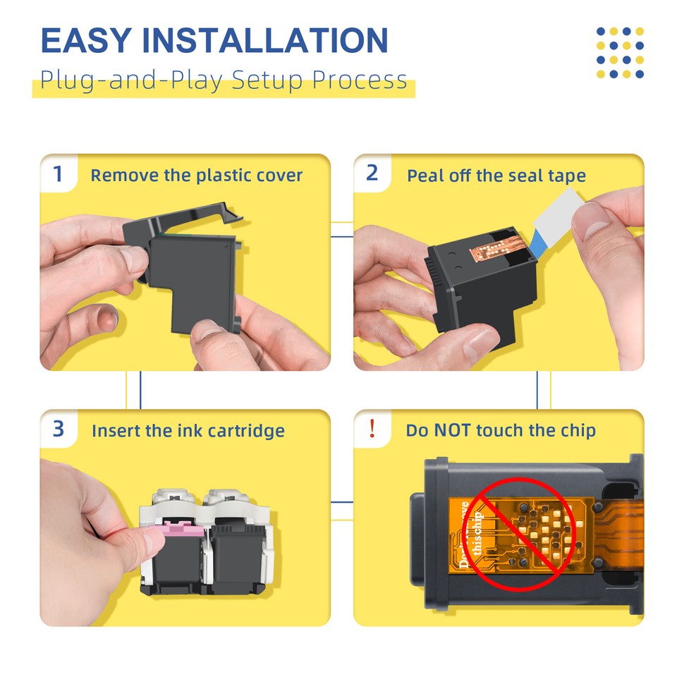 2 Pack 67XL XXL Black Ink Cartridge For HP Deskjet Plus 4140 4152 4155 ...