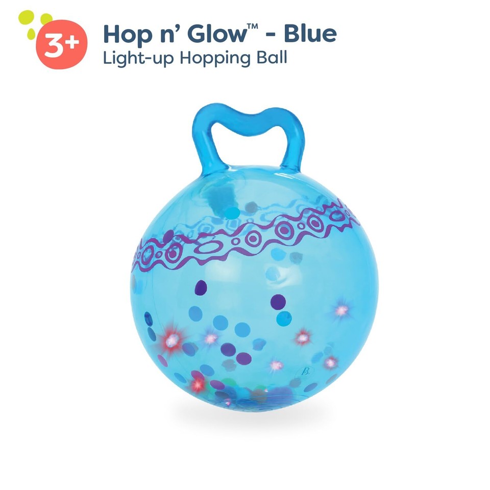 B. toys – Hop n’ Glow- Ride On – Light-Up Bouncy Ball with Handle ...