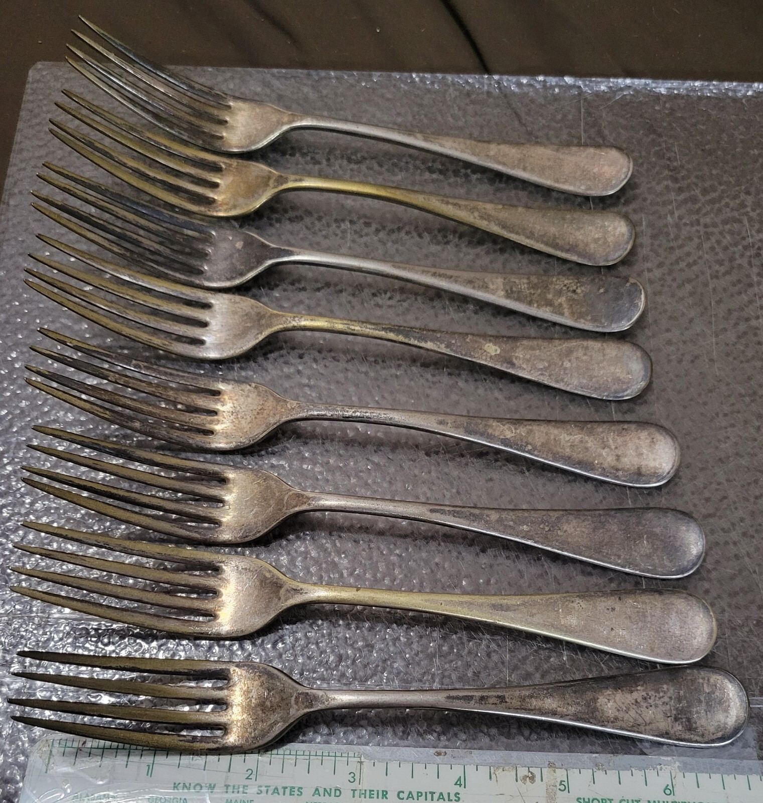 US Silver Co 8 Forks 7" Unknown Pattern | eBay