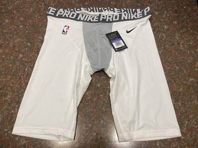 NIKE Men's NBA Issued NBA Basketball Compression Shorts 3XLT White ...