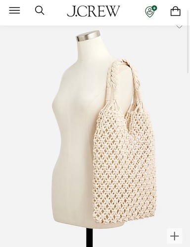 J.Crew Natural Cadiz hand-knotted rope tote | eBay