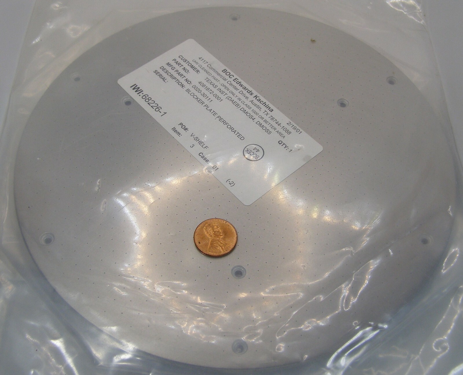 Applied Materials BOC Edwards Kach V-Shelf Blocker Plate Perforated 8-1 ...