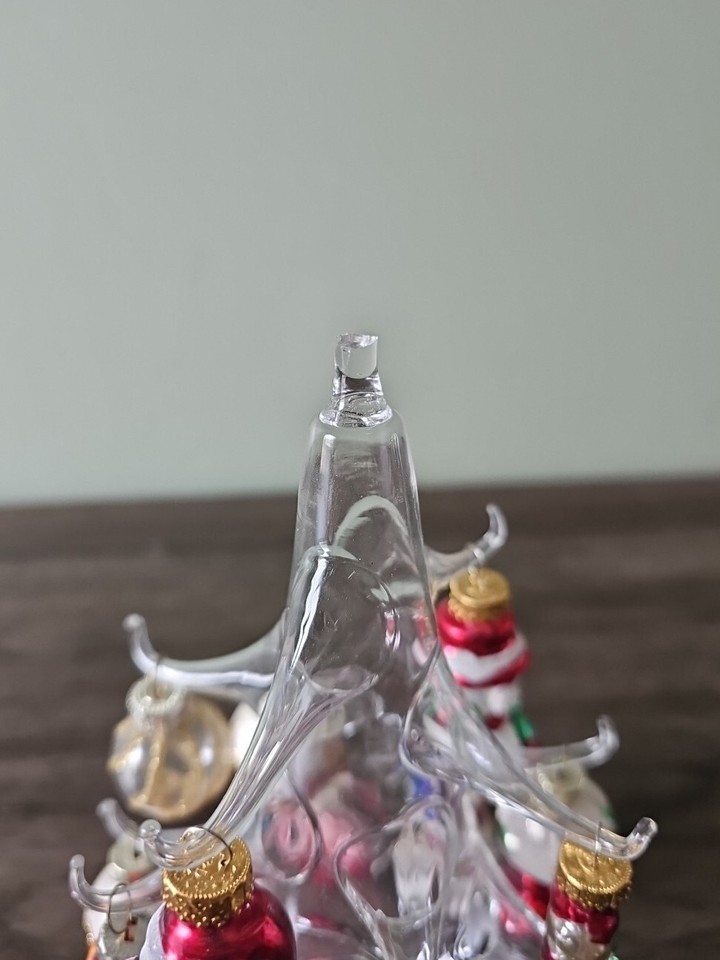 Soffieria Parise Christmas Tree Italy Hand Blown Glass w/ 14 Ornaments ...