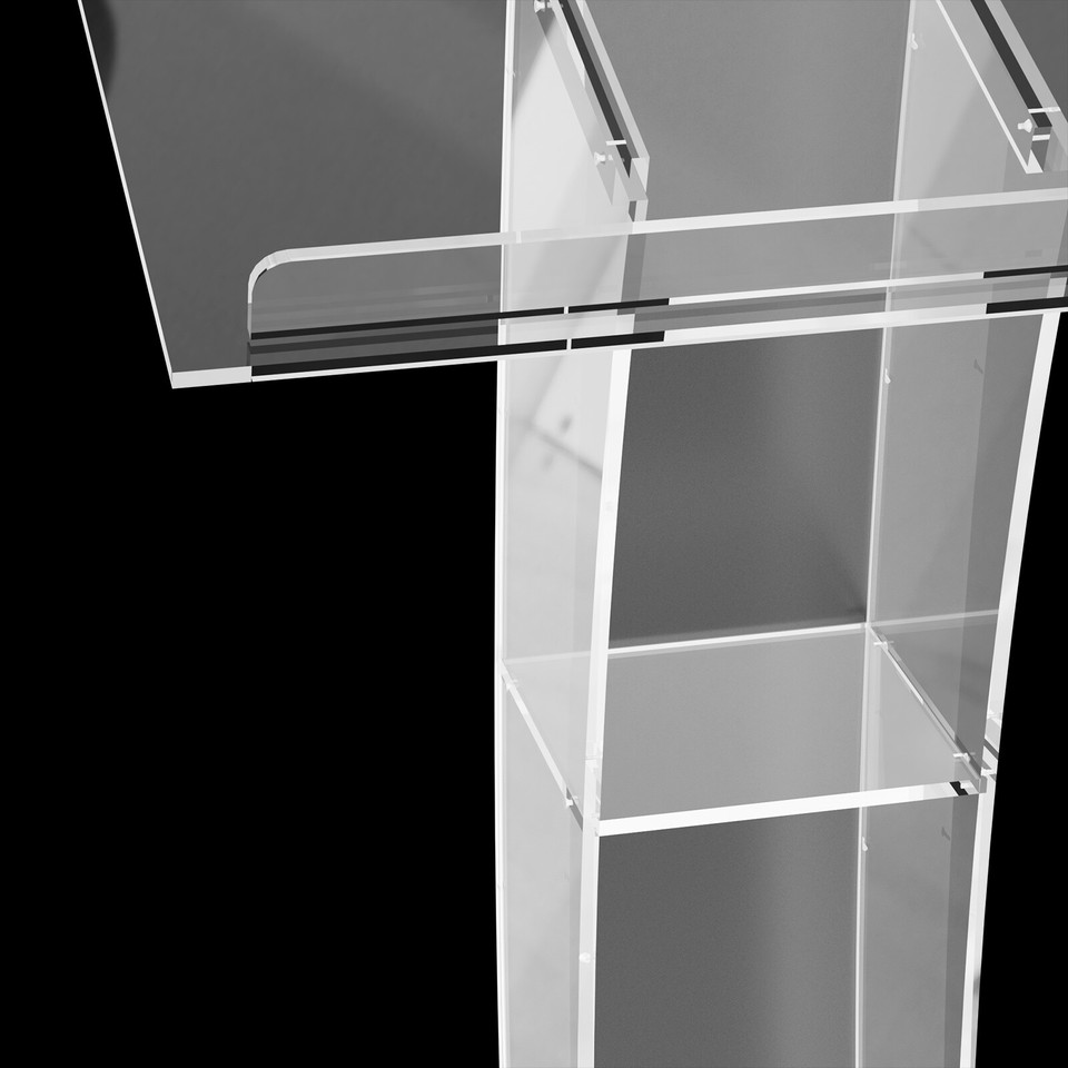 Acrylic Clear Podium Plexi-glass Pulpit School Conference Church Curve ...