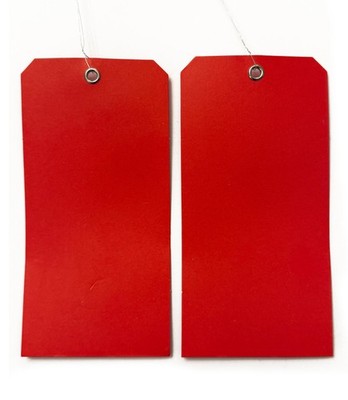 Blank Red Tags with Wire 50 Pack 3.25 x 6.25 inch Heavy-Duty Paper Tags ...