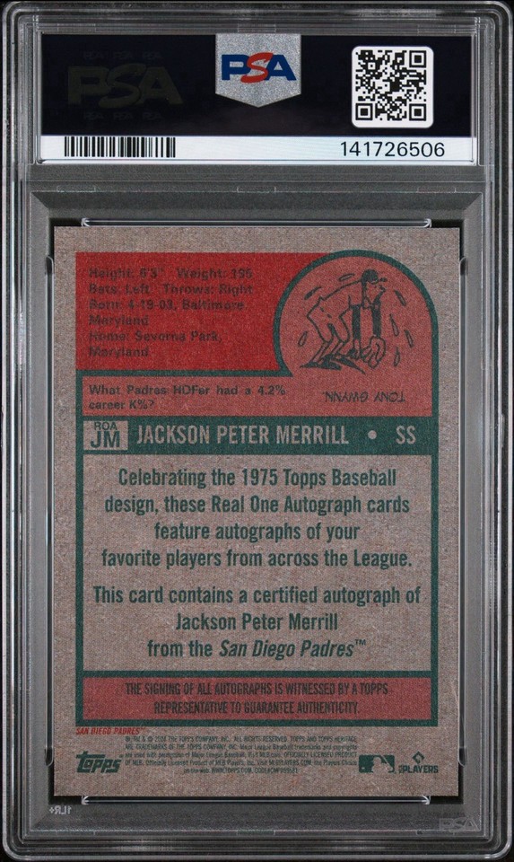 2024 Topps Heritage High Number #ROAJM Jackson Merrill Real One ...