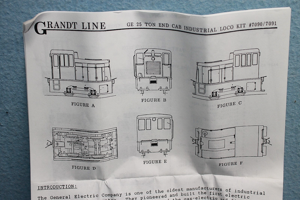 New in original box Grandt line GE 25Ton End Cab Loco #7091 Std Gauge ...