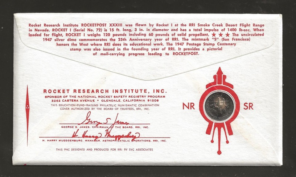 1972 US rocket mail RRI flight XXXIII Apollo 16 - 163C1d | eBay