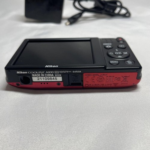 Nikon COOLPIX A100 Compact Digital Camera 20.5MP Red with Battery & Charger | eBay