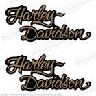 Fits Harley-Davidson FXSTC Decals Gold / Black (Set of 2) - Fuel Tank ...