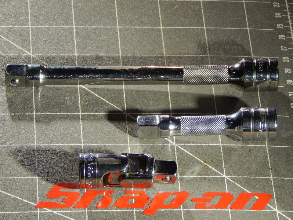 Snap On 3Pc 3/8 Drive Socket Extension Universal Joint Set 6" 3" FXK6 ...