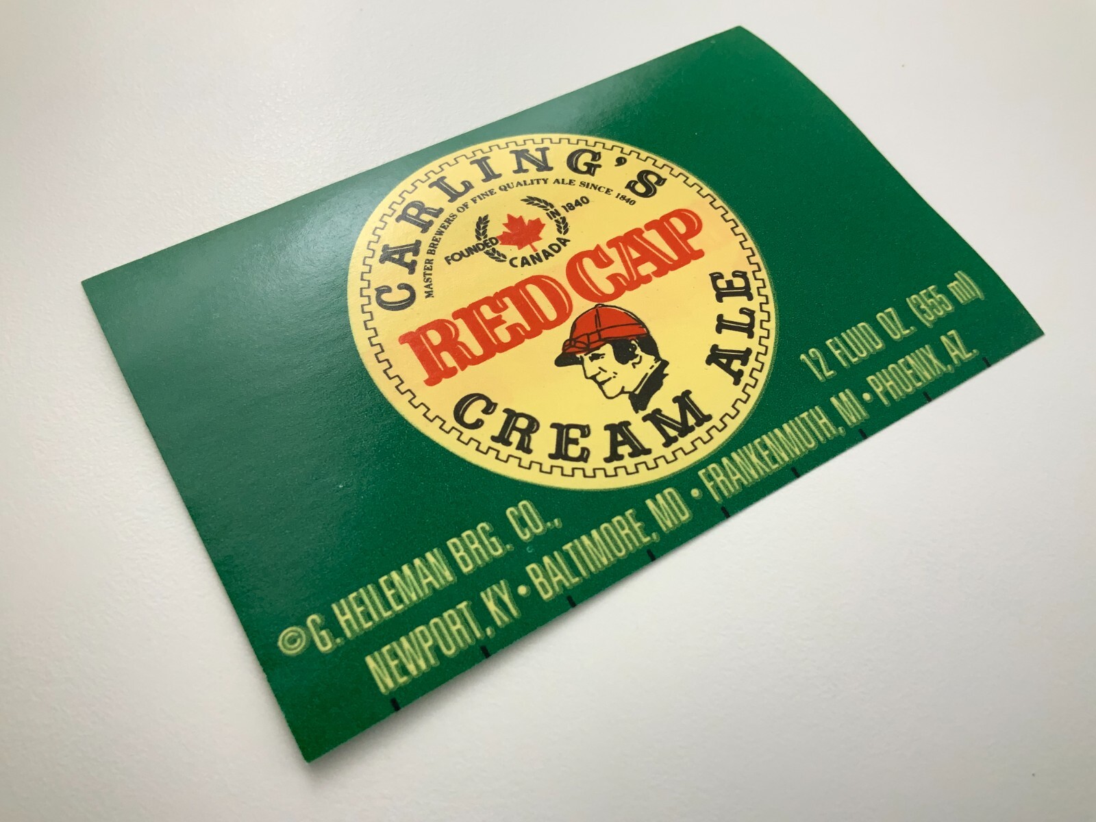 Carling's Cream Ale Red Cap Beer Label G Heileman BRG AA881 | eBay