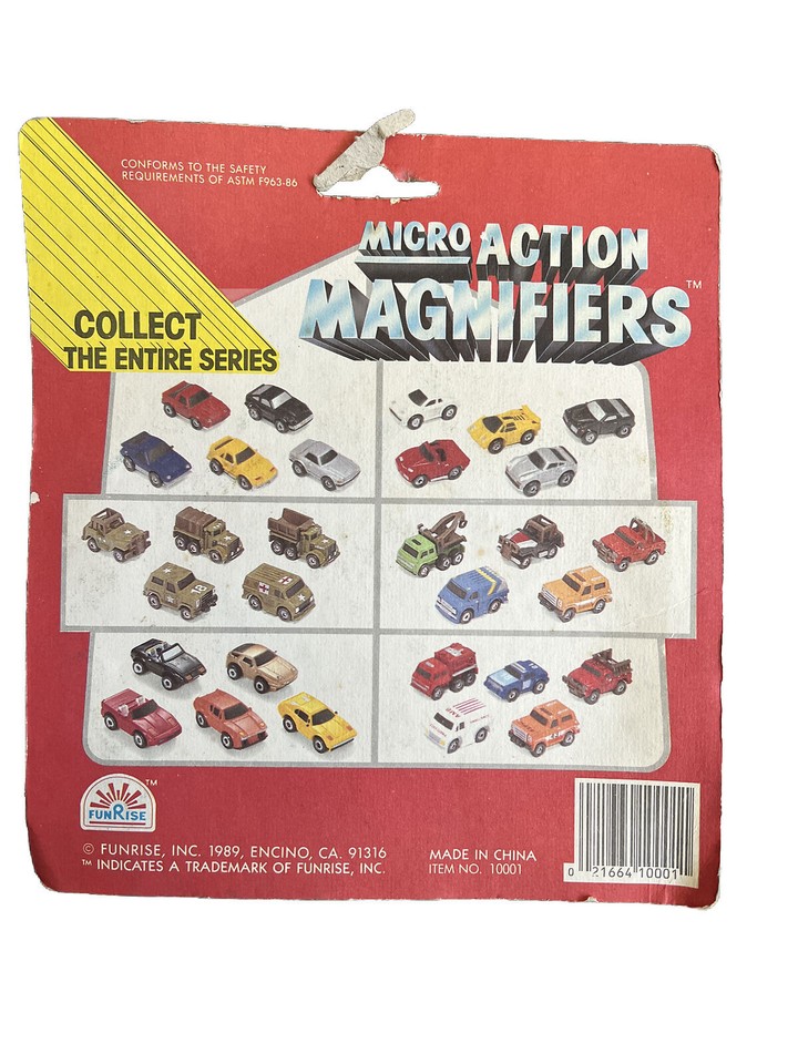 Vintage 1989 Funrise MICRO ACTION MAGNIFIERS - 5 cars - New - No. 10001 ...