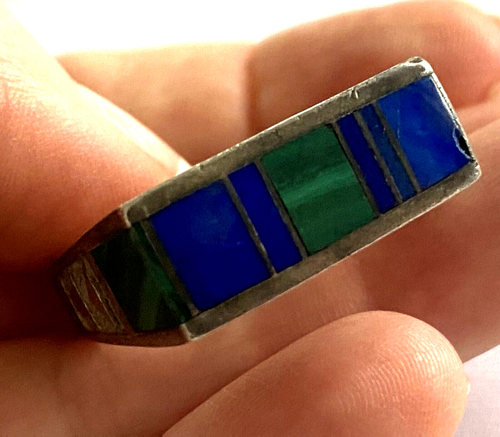 Ray Tracey Knifewing Native American Inlay Ring Band … - Gem