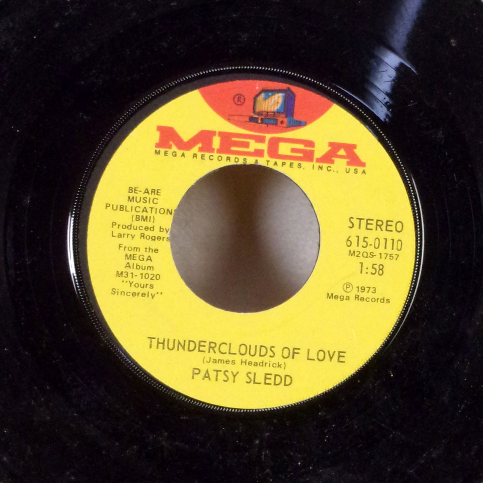 Patsy Sledd Thunderclouds of Love / We Gotta Lotta Love 7" 45 Mega ...