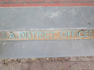 ORIGINAL OLD BRASS SIGN for S. A. DISTRICT OFFICES c1950s | eBay Australia