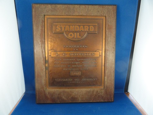 Vintage Standard Oil Award Plaque L C Scothorn Burlington KY With a ...