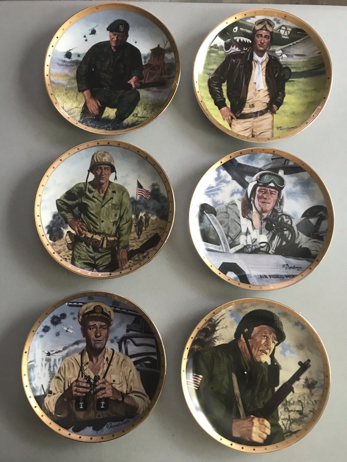 John Wayne collector plates (Franklin Mint) set of 6 Military | eBay